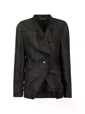 HANNES ROETHER Pinstripe Draped Blazer