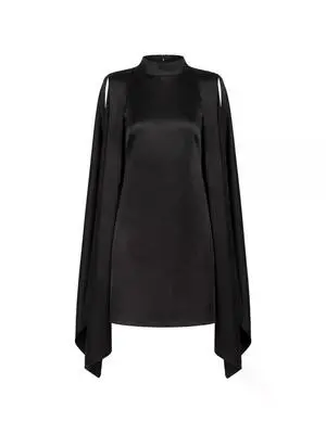 Lapointe Mini Cape-sleeve Dress In Satin
