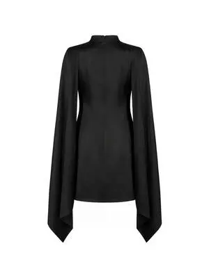 Lapointe Mini Cape-sleeve Dress In Satin