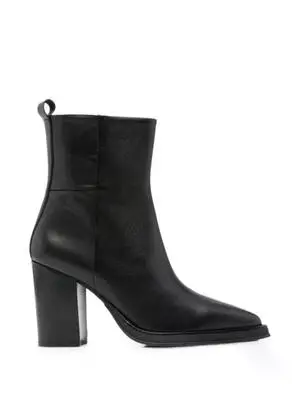 SERGIO MORETTI FIRENZE Pointed-toe Block-heel Ankle Boots - Black