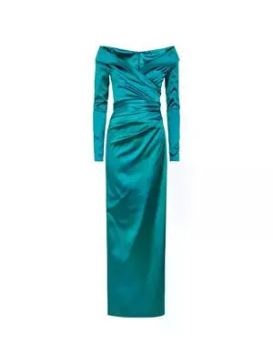 Talbot Runhof Off-shoulder Ruched Maxi Dress