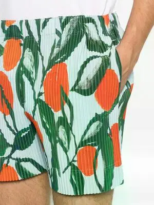 Issey Miyake Fruit Print Pleated Shorts