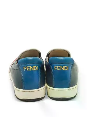 Fendi Monster Eyes Leather Slip-on Sneakers