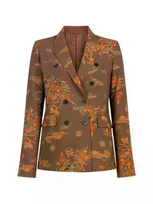 IBRIGU Komon Floral-print Blazer - Brown