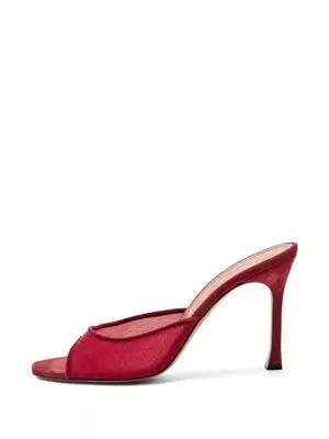 Amina Muaddi Lauda Open-toe Stiletto Sandals - Red