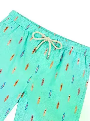 MC2 SAINT BARTH Lighting Micro-fantasy Print Swim Shorts - Blue