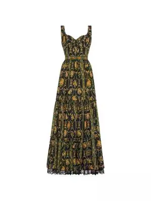 Agua Bendita Azulejo Cordillera Maxi Dress - Black