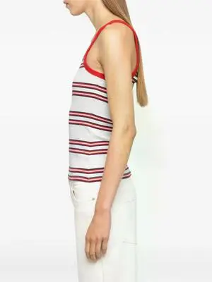 Zadig&Voltaire Albao Striped Cotton Blend Tank Top