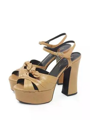 Saint Laurent Lizard-embossed Platform Sandals
