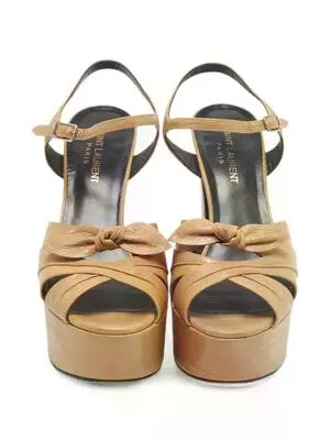 Saint Laurent Lizard-embossed Platform Sandals