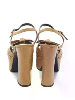 Saint Laurent Lizard-embossed Platform Sandals