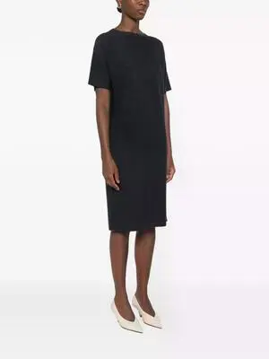 Fabiana Filippi Metallic Thread Short Sleeve Midi Dress