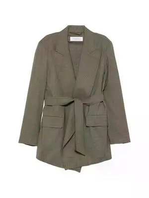 Max Mara Checked Belted Blazer - Brown