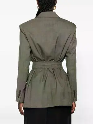 Max Mara Checked Belted Blazer