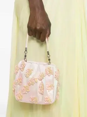 SELF-PORTRAIT Floral Appliqué Mini Bag - Pink