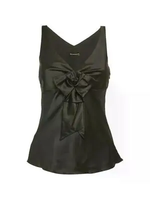 Emporio Armani Sleeveless V-neck Top With Bow Detail