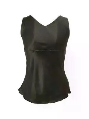 Emporio Armani Sleeveless V-neck Top With Bow Detail
