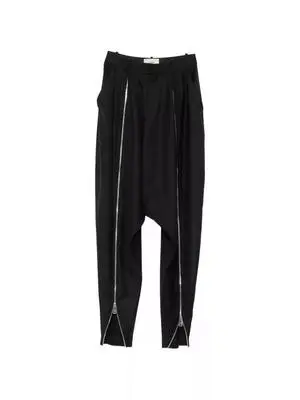 Coperni Wool Tapered Trousers With Zip Detail - Black