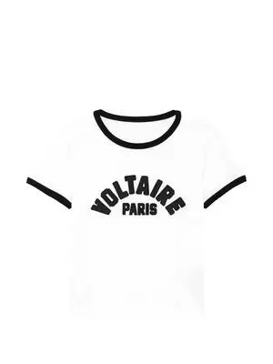 Zadig&Voltaire Alys Two-tone T-shirt With Embroidered Patches - White