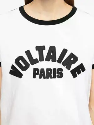 Zadig&Voltaire Alys Two-tone T-shirt With Embroidered Patches