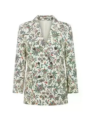 IBRIGU Floral Print Double-breasted Blazer