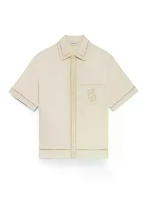 Drole De Monsieur D Mirror Embroidery Cotton Shirt