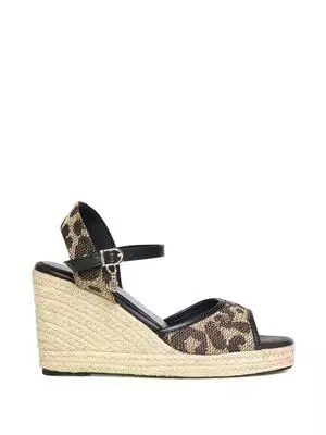 V°73 Leopard-print Wedge Sandals - Neutrals