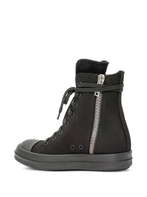 Rick Owens Cotton Lace-up Canvas Sneakers