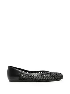 ANCIENT GREEK SANDALS Aeropi Woven Design Ballet Flats - Black