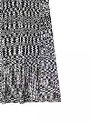 GANNI Space-dye Ribbed Knit Maxi Dress - Black