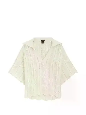 BOSS Pointelle Knit Scalloped Edge Top