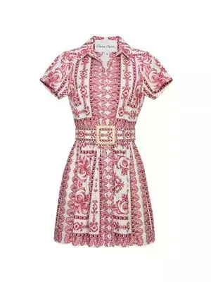 Cara Cara Noela Scarf Print Mini Dress - Red