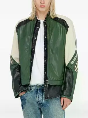 DIESEL® L-ahti Leather Jacket With Perforated Panels