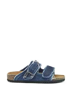 DIESEL® D-buckle Raw-cut Denim Sandals