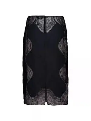 TOM FORD Lace-panelling Midi Skirt - Black