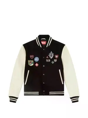 DIESEL® L-arry Patch Leather Jacket - Black
