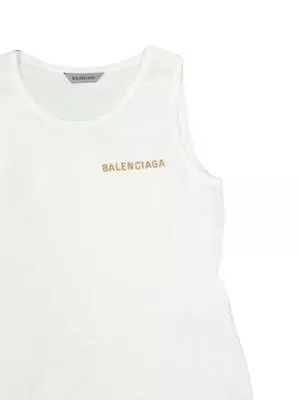 Balenciaga Logo Embroidered Tank Top