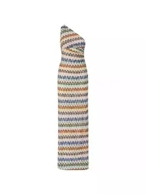 Missoni Zigzag Knit One-shoulder Dress