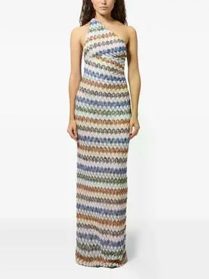 Missoni Zigzag Knit One-shoulder Dress