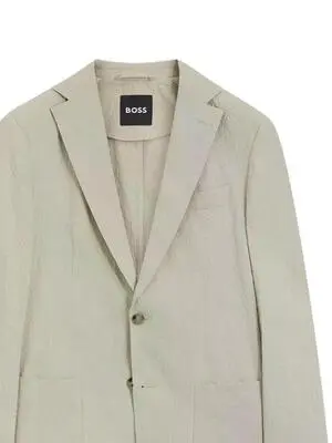 BOSS Seersucker Single-breasted Blazer - Neutrals
