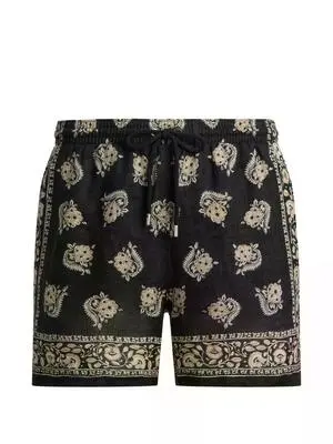 Ralph Lauren Purple Label Floral Print Swim Trunks - Black