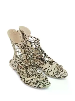 SOPHIA WEBSTER Camo-print Gladiator Sandals