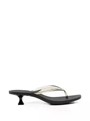 Tory Burch Embossed Jelly Thong Sandals - Black