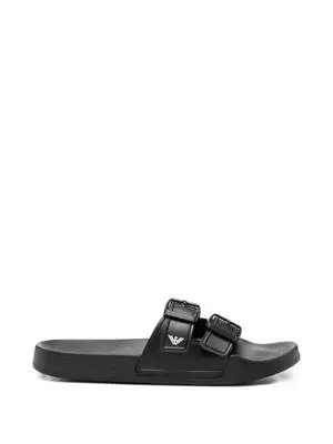 Emporio Armani Buckle-fastening Slides - Black
