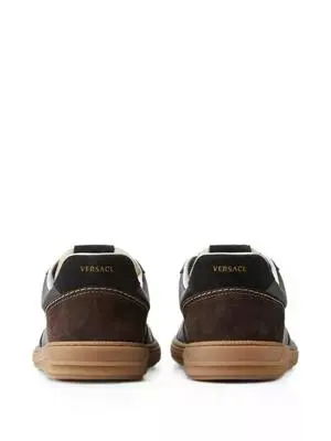 Versace Greca Court Nappa & Suede Sneakers