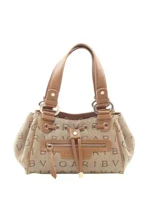 BVLGARI Logomania Canvas Handbag - Neutrals