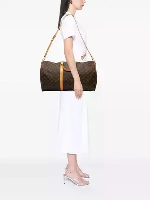 LOUIS VUITTON Monogram Keepall Bandouliere 55 Travel Bag
