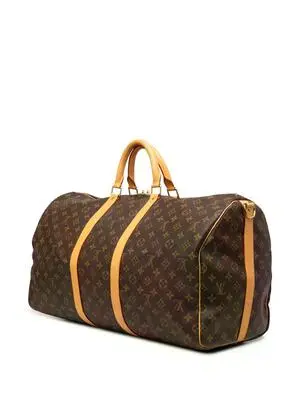 LOUIS VUITTON Monogram Keepall Bandouliere 55 Travel Bag