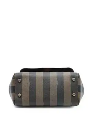 Fendi Pequin Coated Canvas And Leather Silvana Satchel - Brown