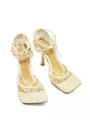 Bottega Veneta Stretch Ankle-tie Pumps - White